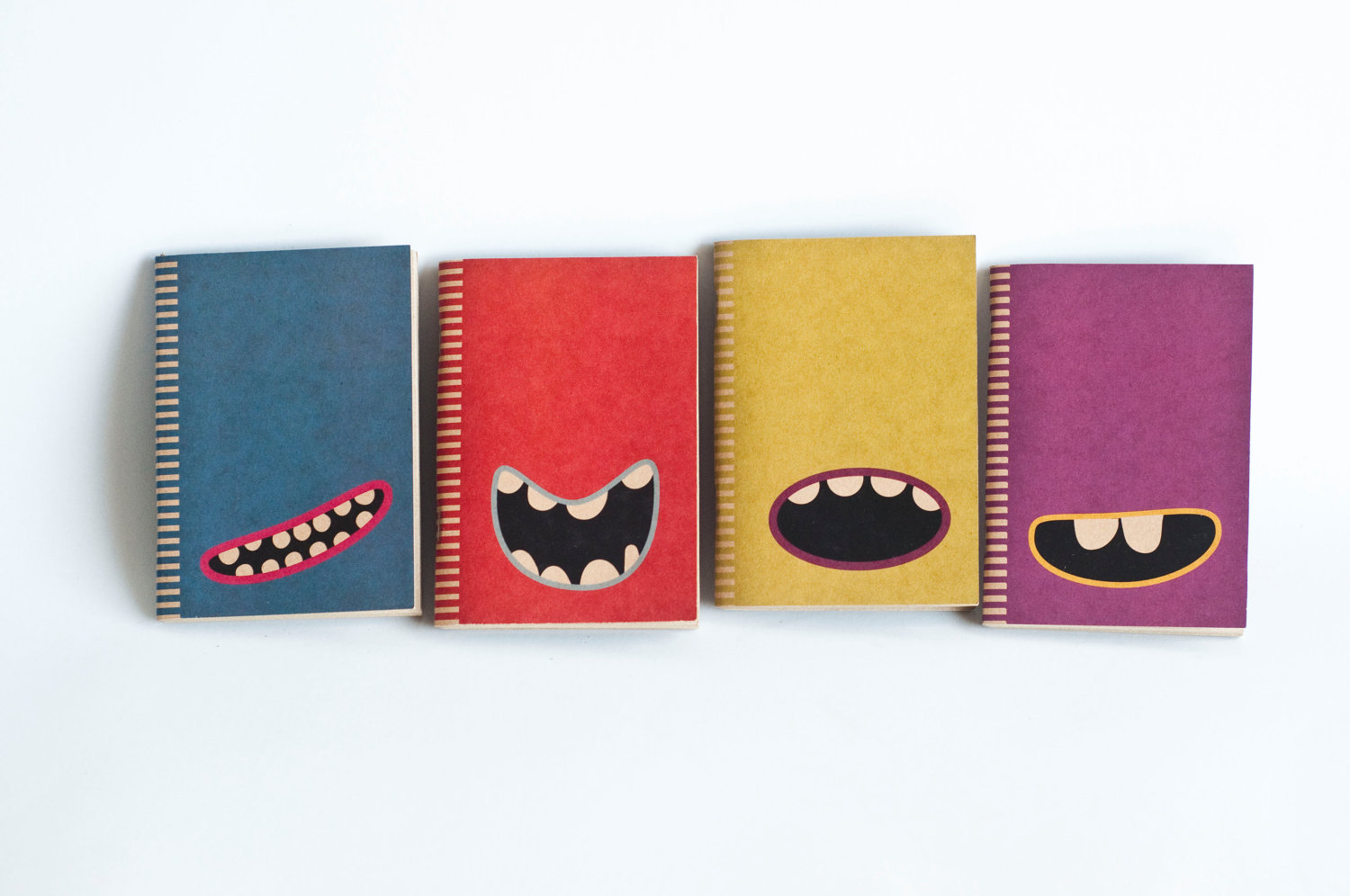 Set Of 2 : Kraft Paper & Saddled Stitched Notebooks - Red Monster on Luulla