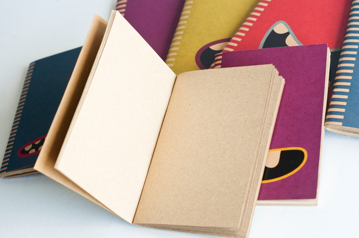 SET OF 2 : Kraft Paper & Saddled Stitched Notebooks - Purple Monster on ...